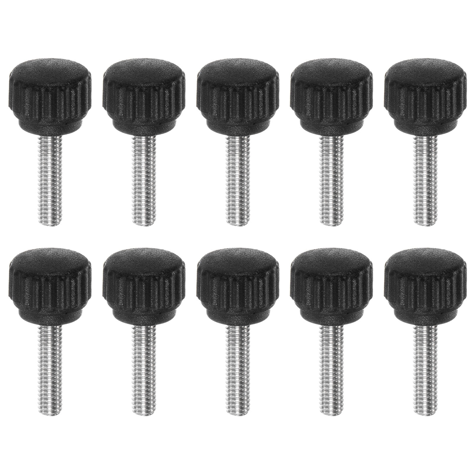 Uxcell 10 Pieces Knurled Clamping Knobs M4 x 16mm Metric Thread 304 ...