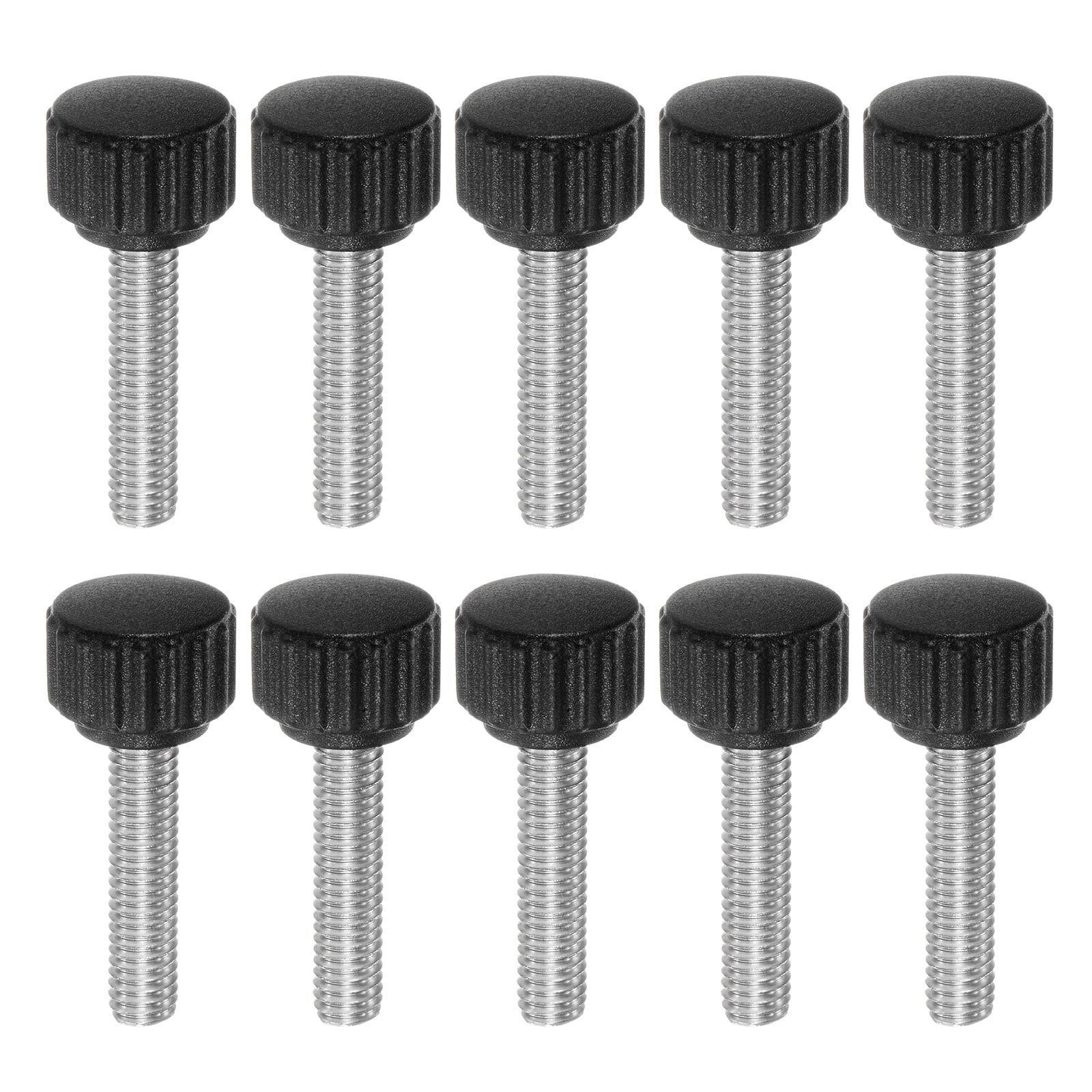 Uxcell 10 Pieces Knurled Clamping Knobs M6 x 25mm Metric Thread 304 ...