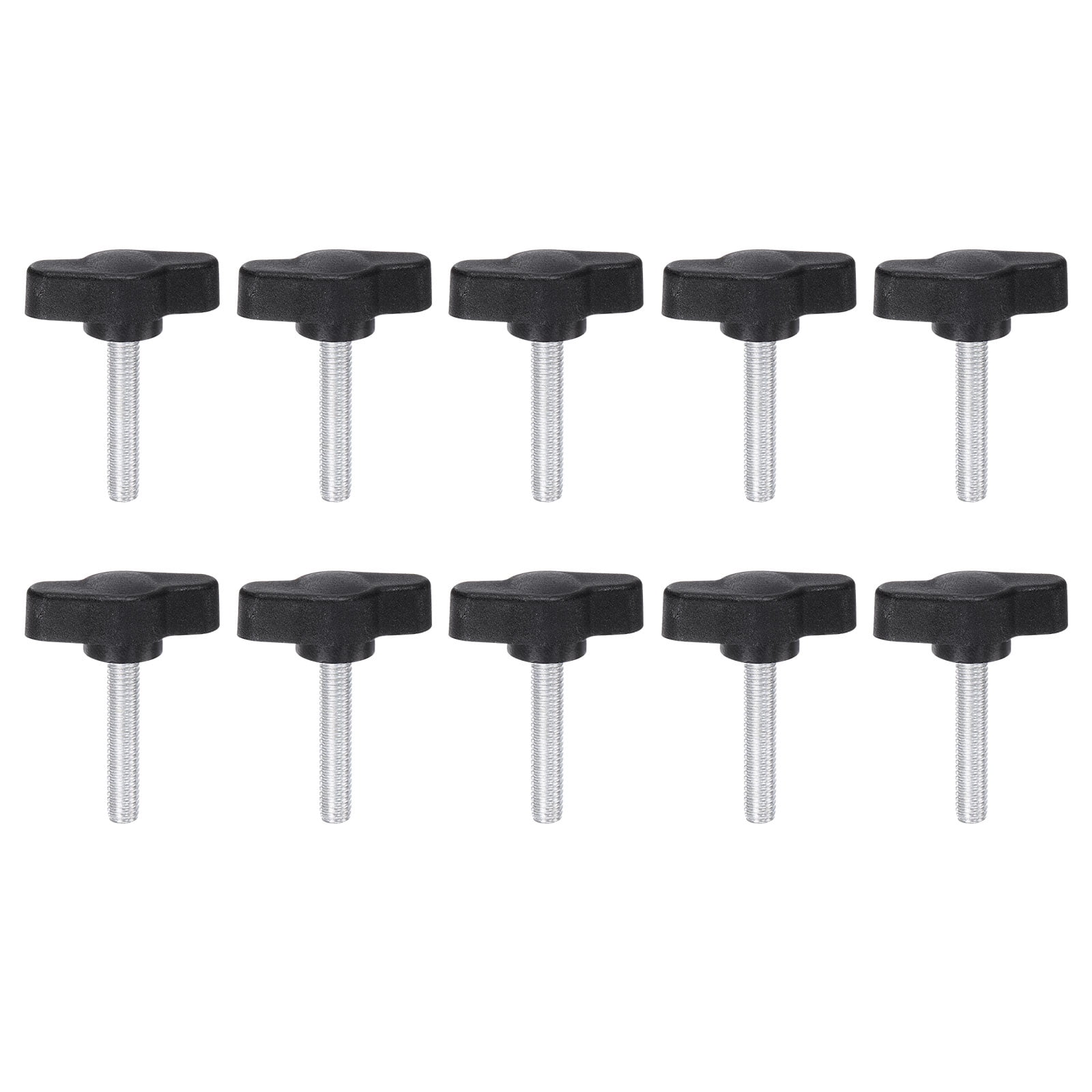 Uxcell 10 Pieces M5 x 25mm Thread 27mm Tee Head Stud Knob Thumb Screw ...