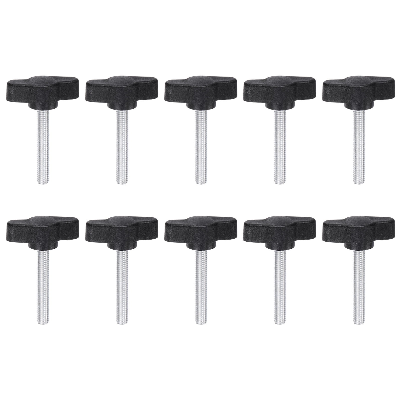 Uxcell 10 Pieces M5 x 30mm Thread 27mm Tee Head Stud Knob Thumb Screw ...