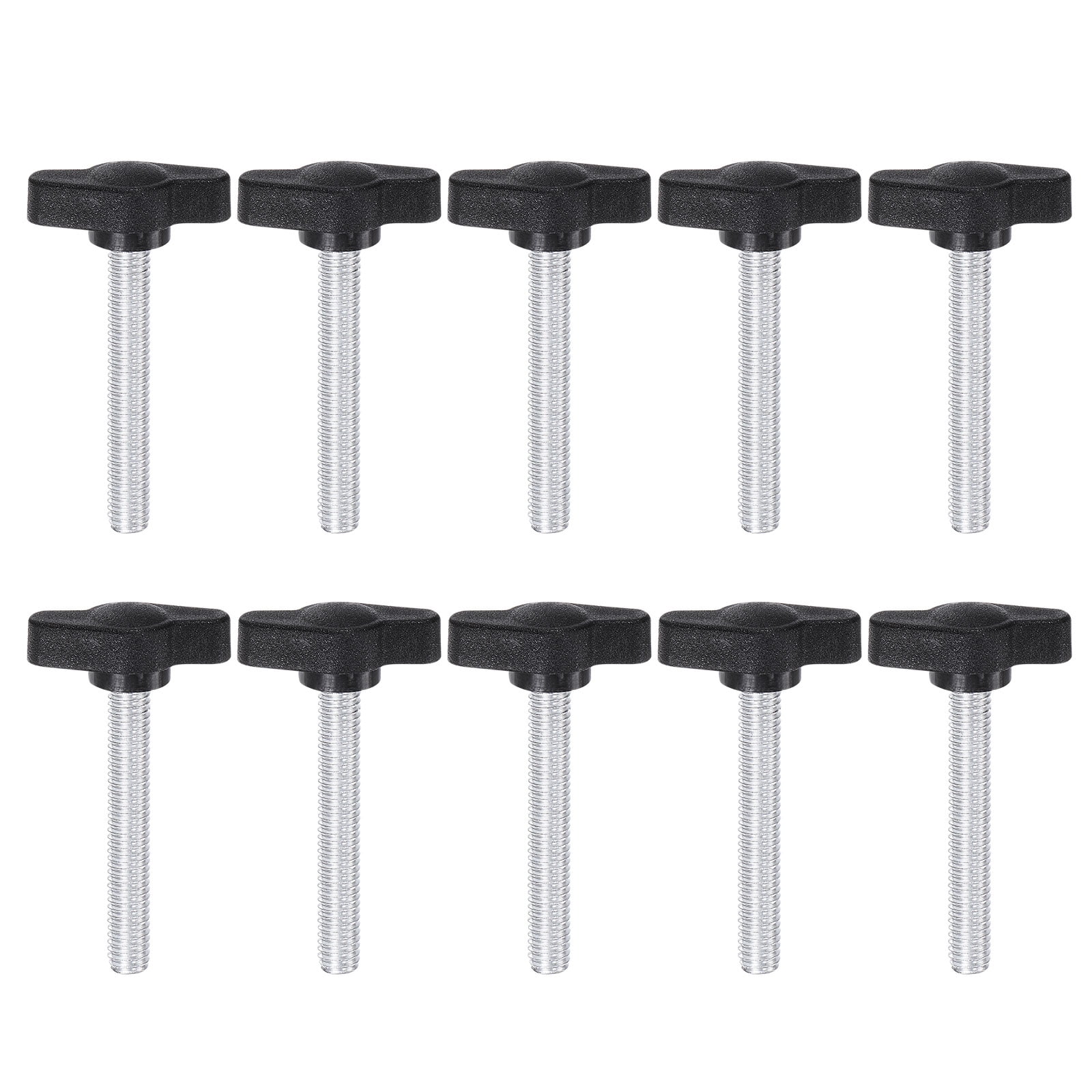 Uxcell 10 Pieces M6 x 40mm Thread 27mm Tee Head Stud Knob Thumb Screw ...