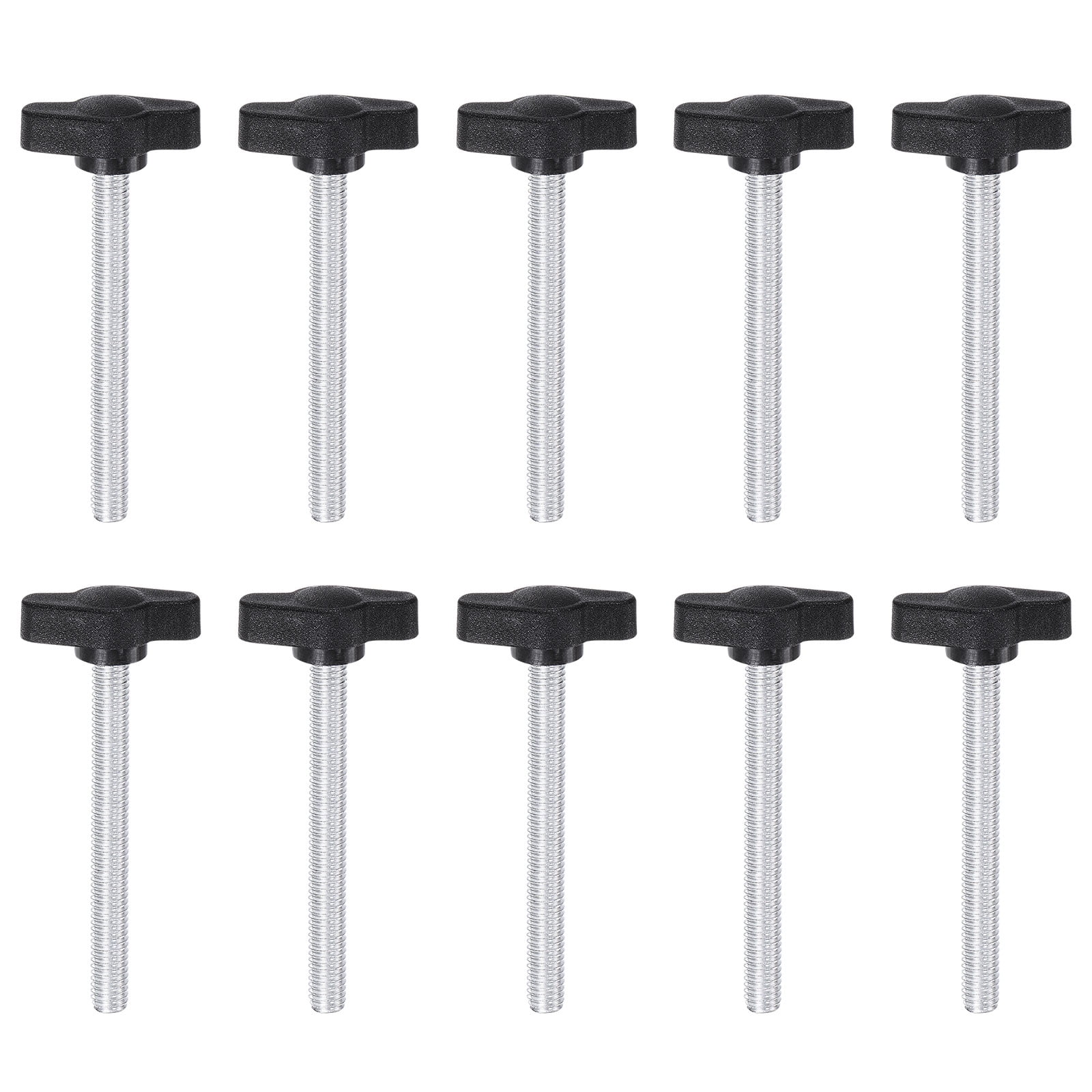 Uxcell 10 Pieces M6 x 55mm Thread 27mm Tee Head Stud Knob Thumb Screw ...