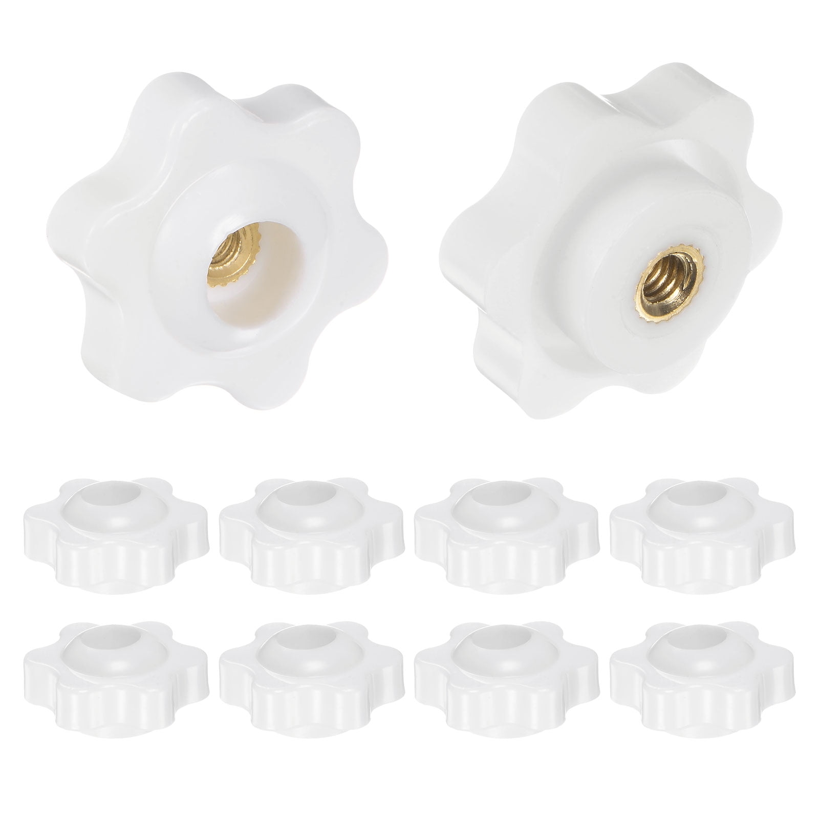 Uxcell 10 Pieces Star Knobs M4 Female Thread 25mm Head Through Hole ...