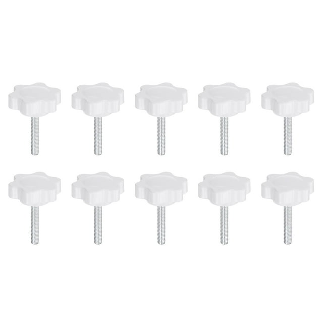 Uxcell 10 Pieces Star Knobs M4 x 20mm Thread 25mm 6-Point Head Stud Knob Hand Clamping Screw ...