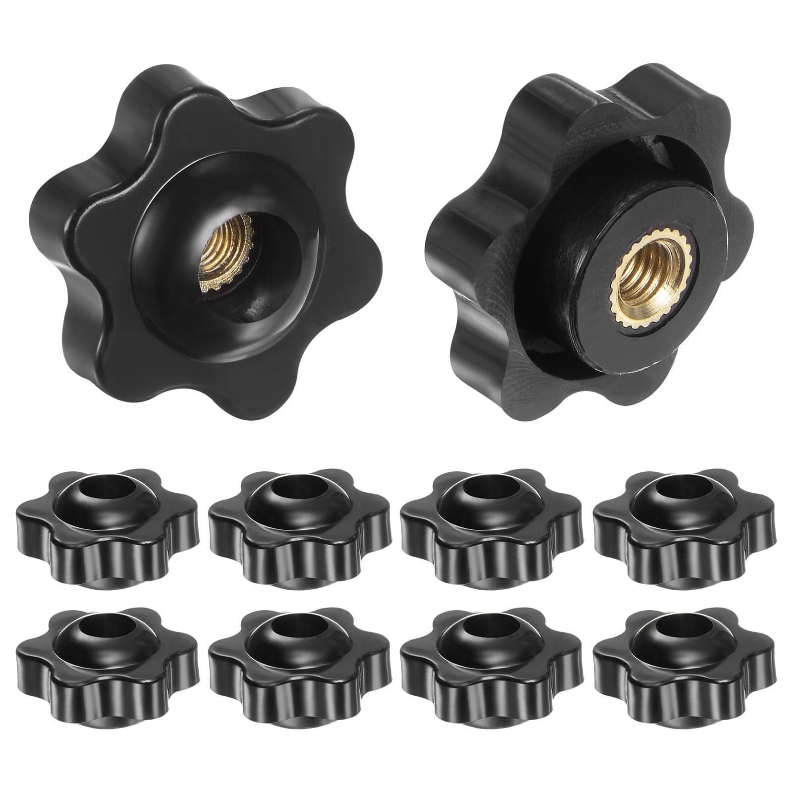Uxcell 10 Pieces Star Knobs M5 Female Thread 25mm Head Through Hole ...