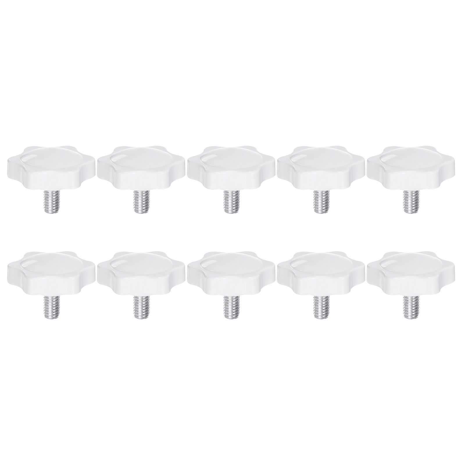 Uxcell 10 Pieces Star Knobs M6 x 10mm Thread 32mm 6-Point Head Stud Knob Hand Clamping Screw ...