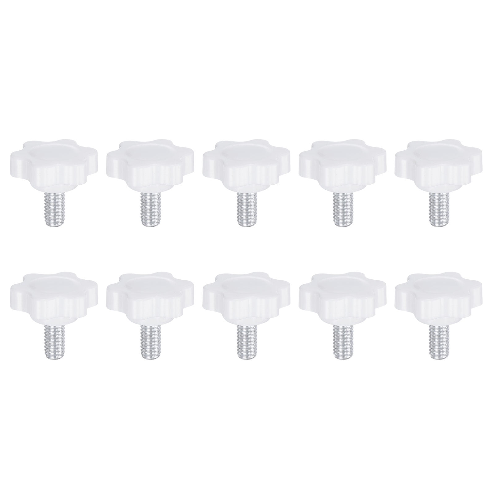 Uxcell 10 Pieces Star Knobs M6 x 12mm Thread 25mm 6-Point Head Stud ...