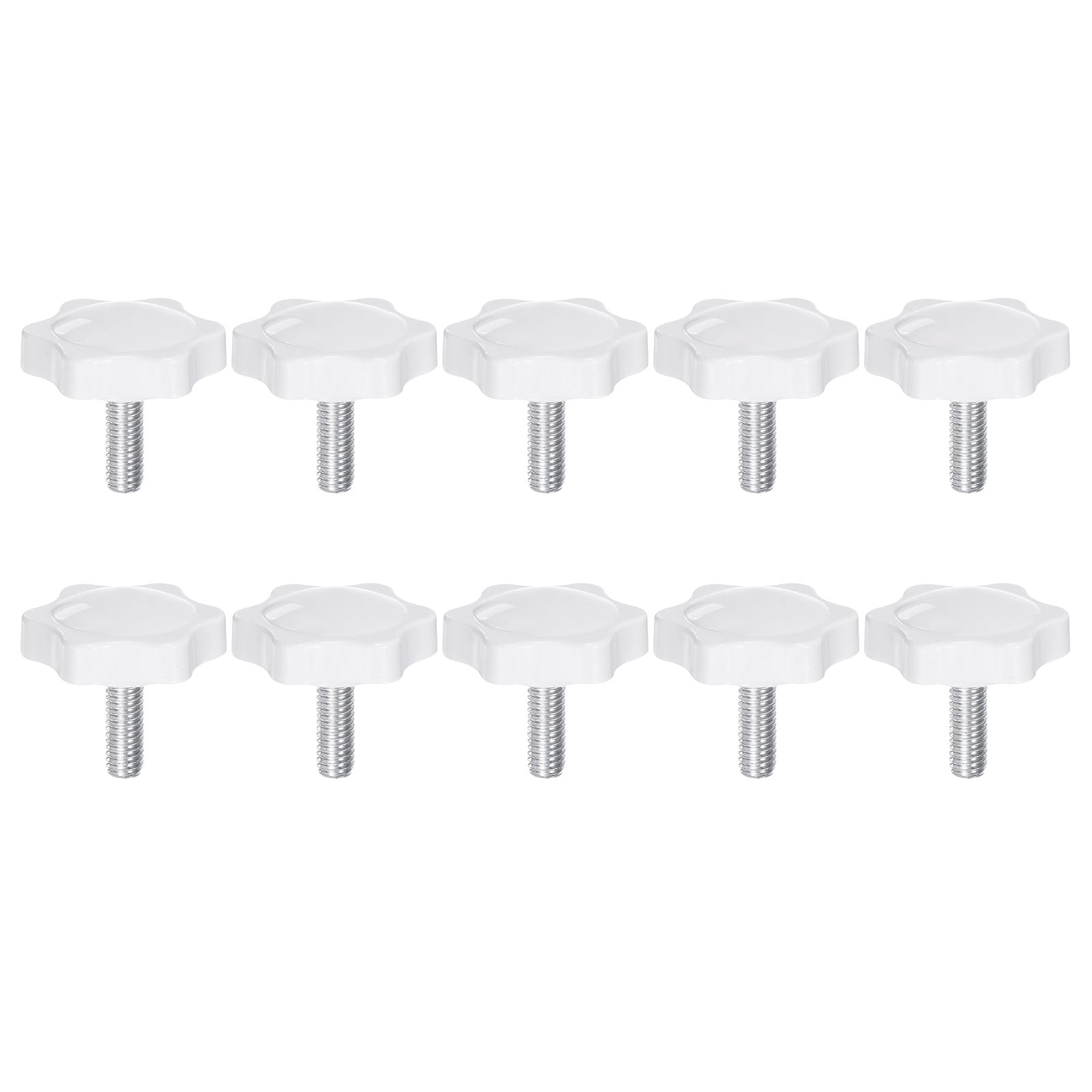 Uxcell 10 Pieces Star Knobs M6 x 16mm Thread 32mm 6-Point Head Stud Knob Hand Clamping Screw ...