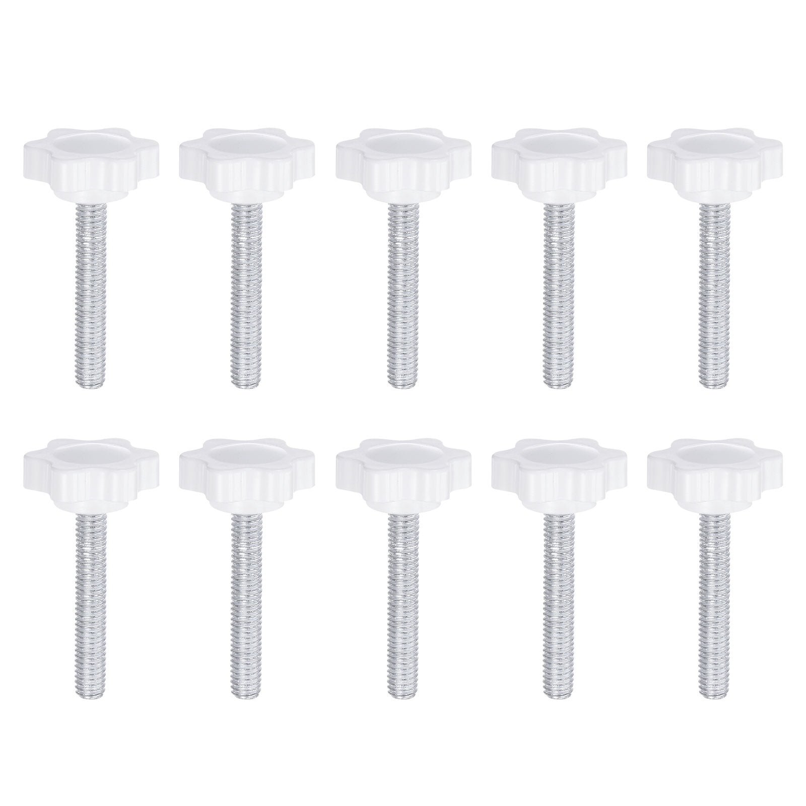 Uxcell 10 Pieces Star Knobs M6 x 35mm Thread 25mm 6-Point Head Stud Knob Hand Clamping Screw ...