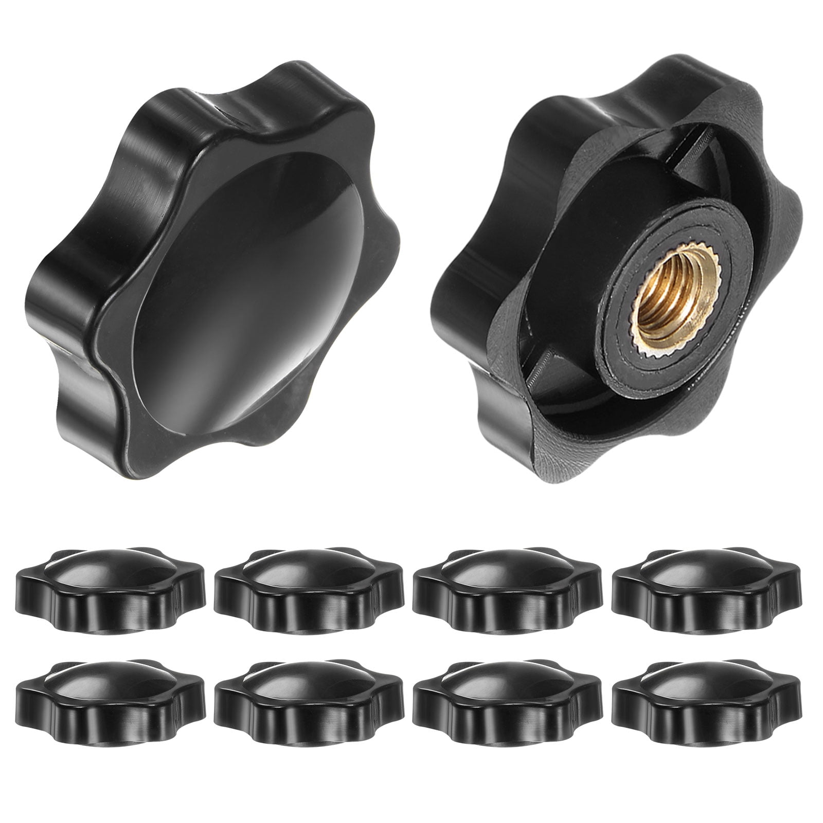 Uxcell 10 Pieces Star Knobs M8 Female Thread 32mm Head Non-Through Hole ...