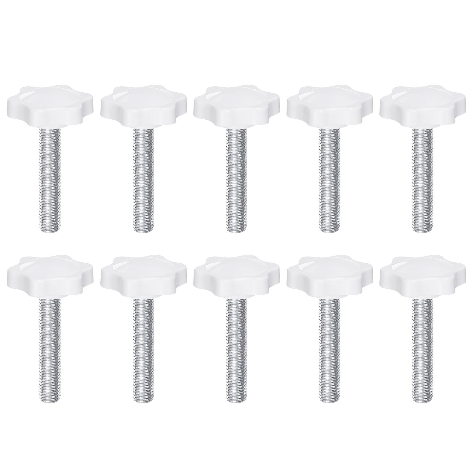 Uxcell 10 Pieces Star Knobs M8 x 40mm Thread 32mm 6-Point Head Stud Knob Hand Clamping Screw ...