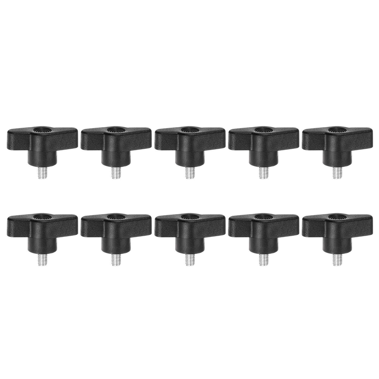 Uxcell 10 Pieces Wing Knobs M5 x 8mm Tee Stud Knob Thumb Screw Hand ...