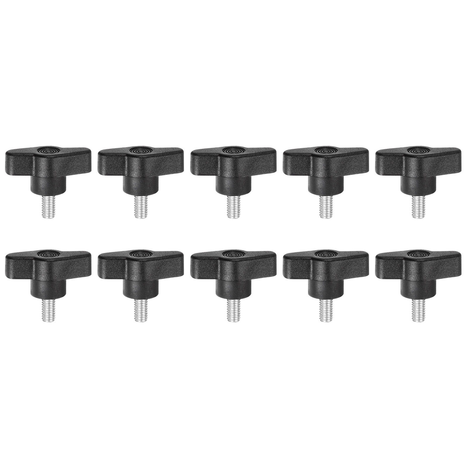 Uxcell 10 Pieces Wing Knobs M6 x 12mm Tee Stud Knob Thumb Screw Hand ...