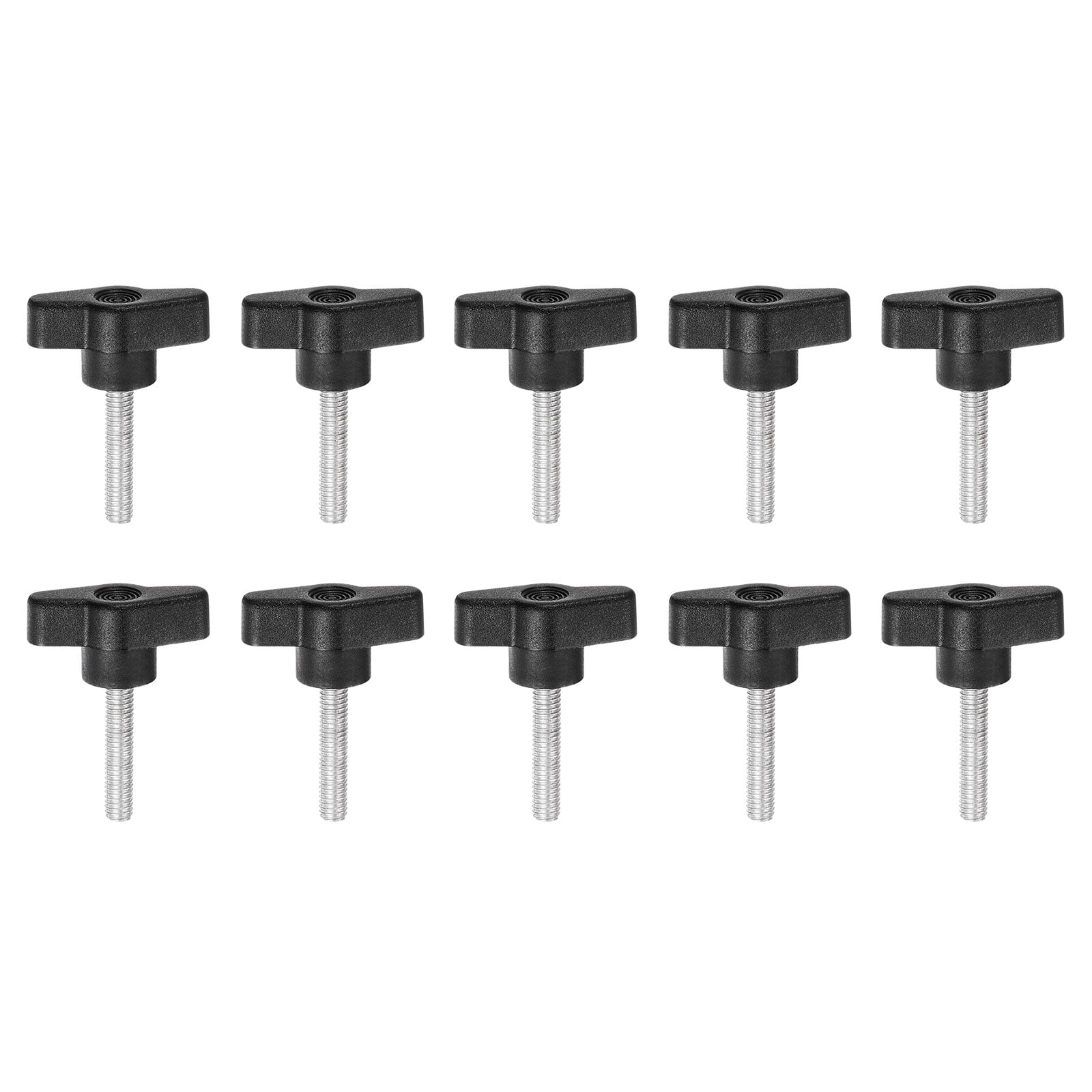 Uxcell 10 Pieces Wing Knobs M6 x 30mm Tee Stud Knob Thumb Screw Hand ...