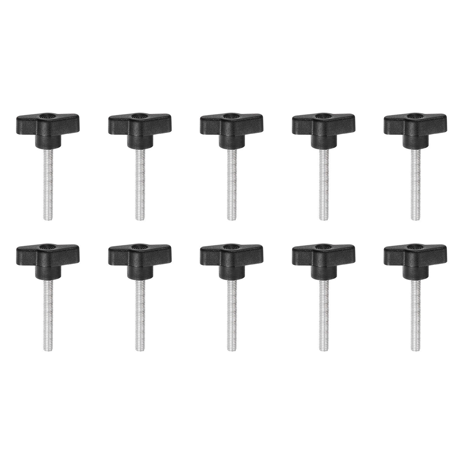 Uxcell 10 Pieces Wing Knobs M6 x 45mm Tee Stud Knob Thumb Screw Hand ...