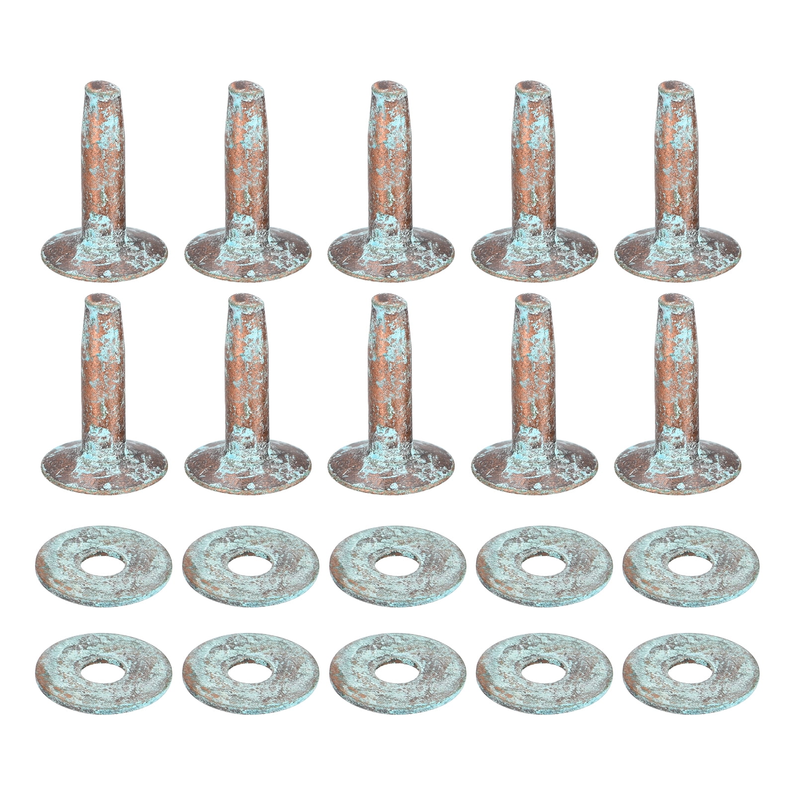 Uxcell 10 Set 12x4x14mm Solid Copper Rivets and Burrs Leather Fastener ...