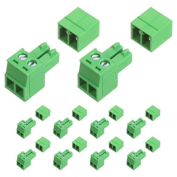 Uxcell 10 Set 2 Pin 3.81mm Pitch PCB Mount Screw Terminal Block ...