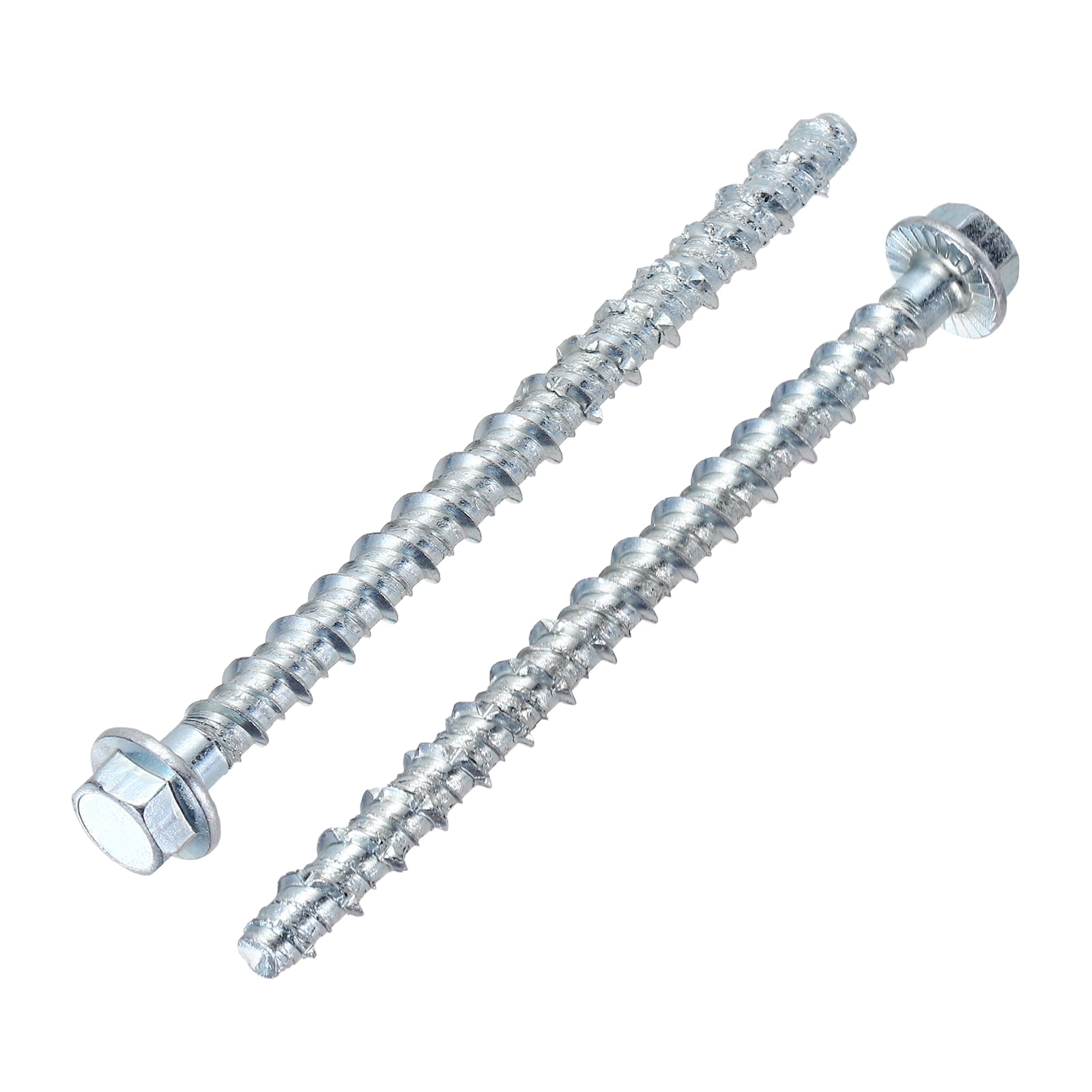 Uxcell 10 Set Concrete Screws and Impact Socket, 1/4"x2" Galvanized ...