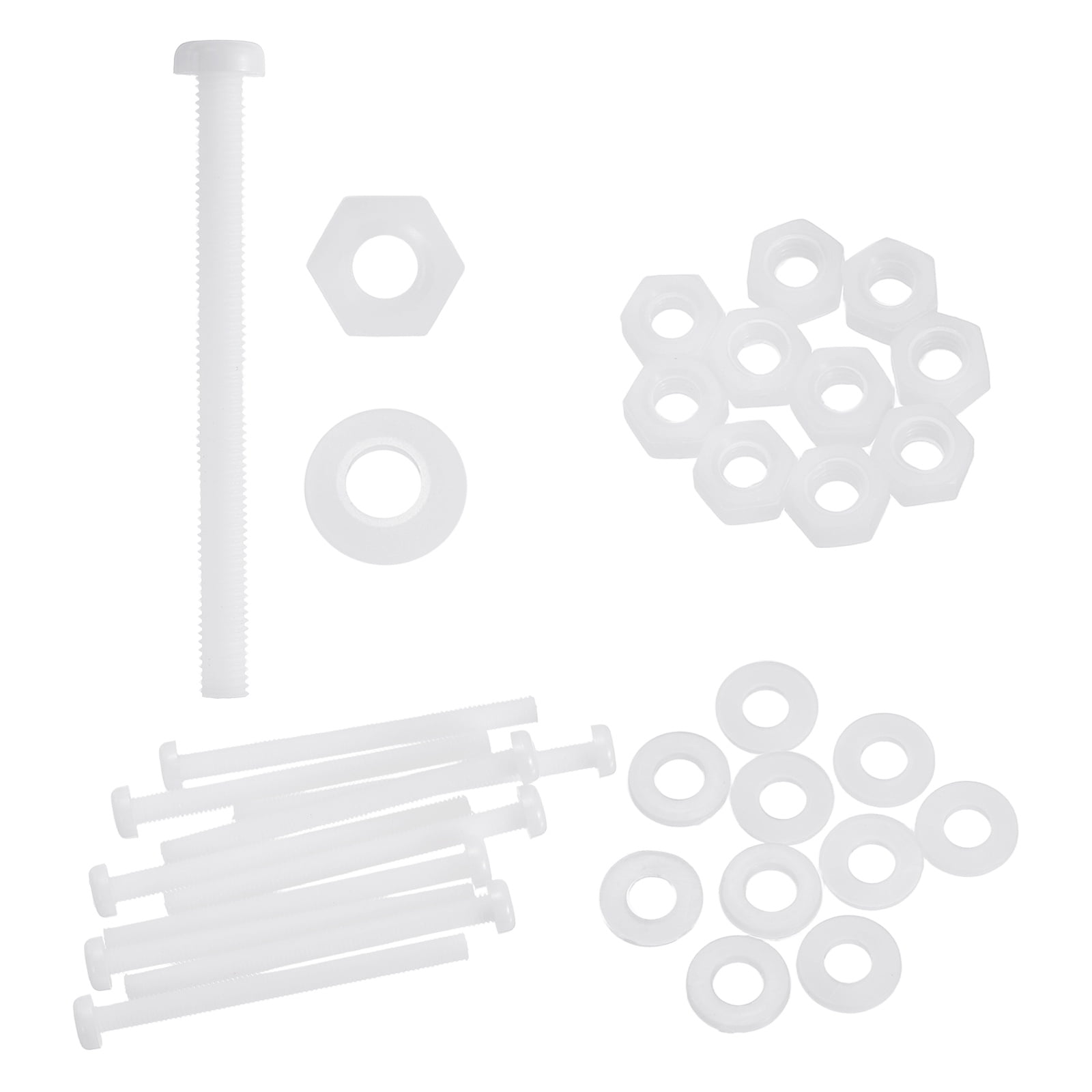 Uxcell 10 Set M5x60mm Nylon Plastic Cross Round Head Screw Phillips ...