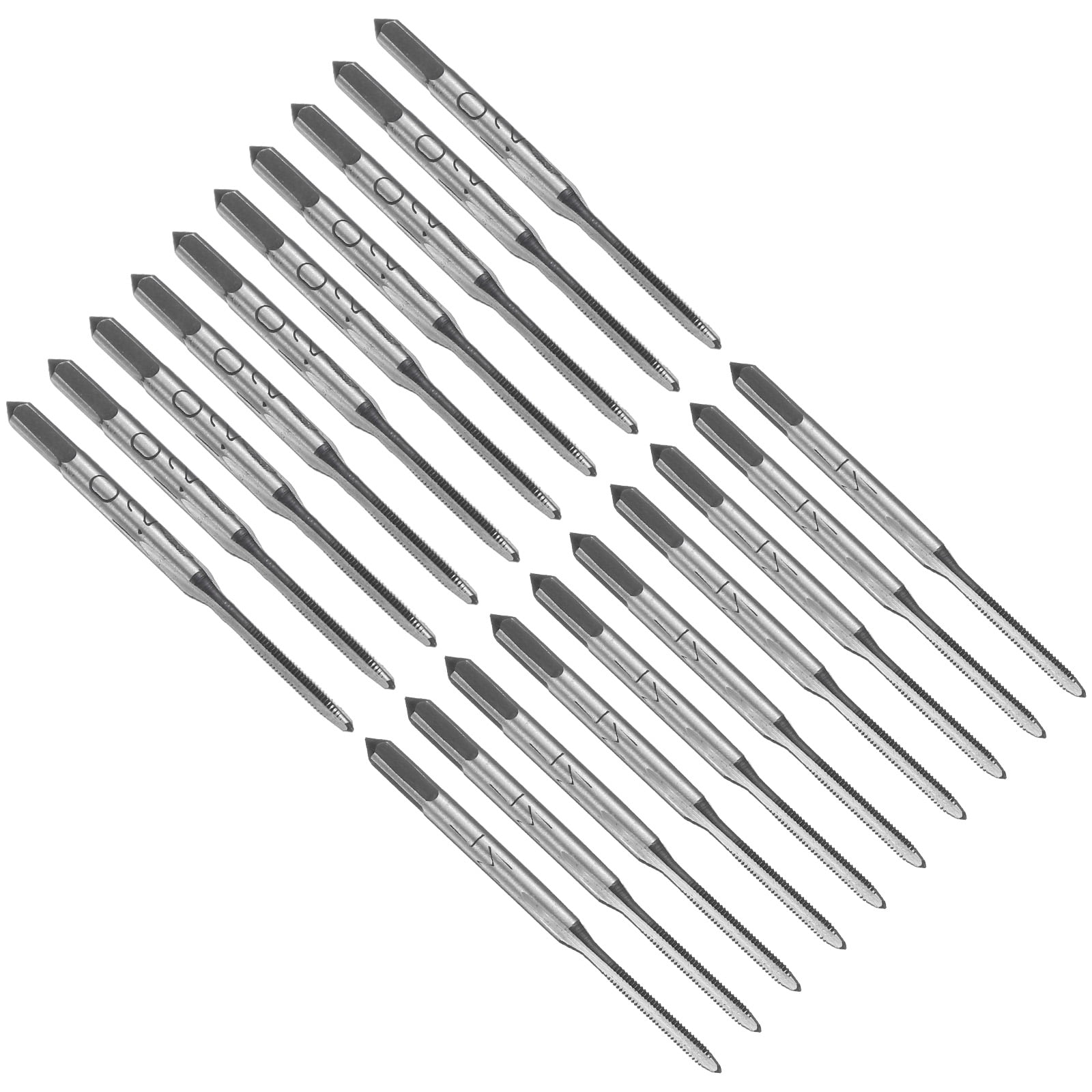 Uxcell 10 Set Metric Hand Taps M1.2 x 0.25 H2 Thread Taper + Bottom Tap ...