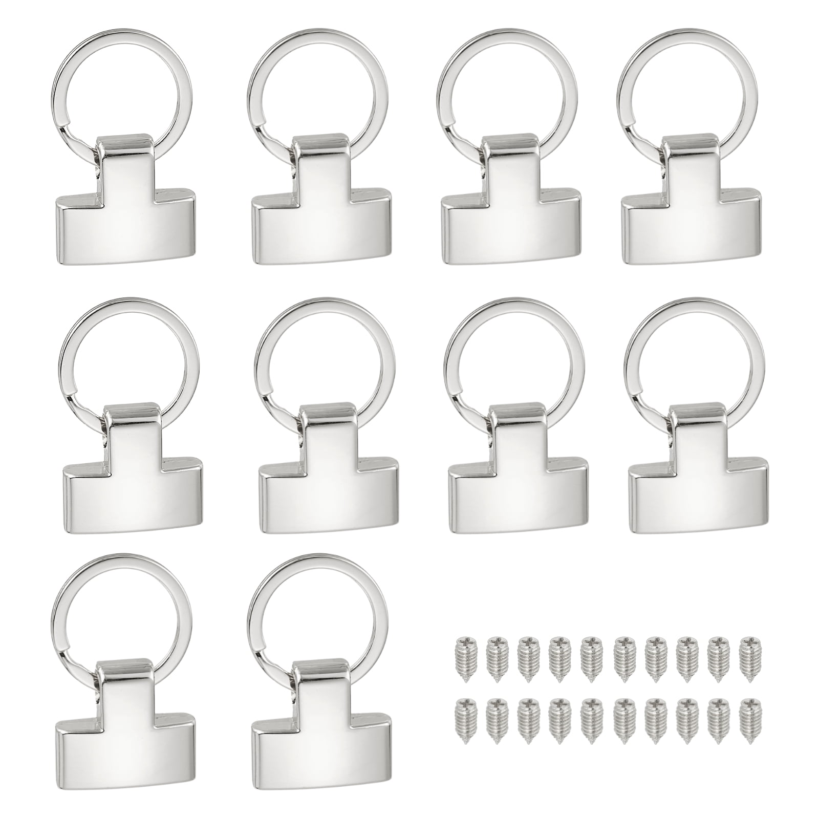 Uxcell 10 Sets Key Fob Hardware with Split Ring, 1 Inch Key Hardware ...