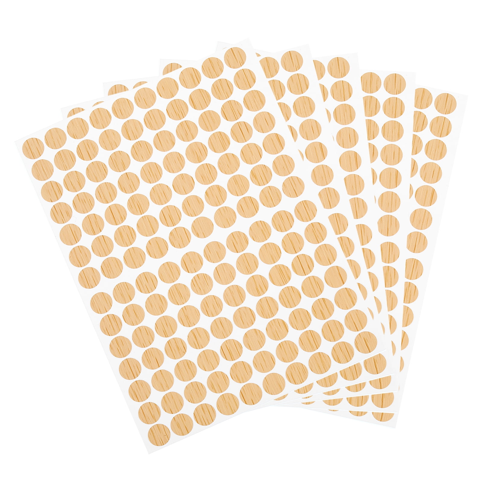 Uxcell 10 Sheets/1400Pcs Screw Hole Stickers, 12mm Khaki Self-Adhesive ...