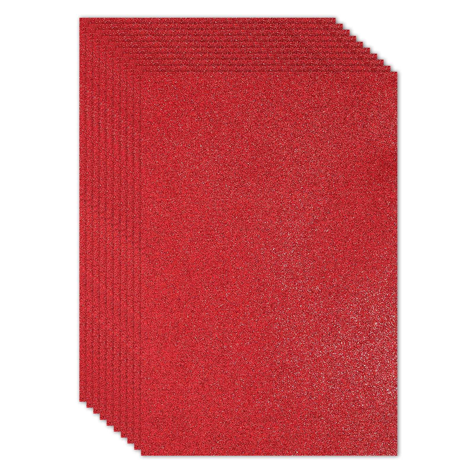 Uxcell 10 Sheets 2mm Glitter Foam Sheet 16x12" Red EVA Paper with Back ...
