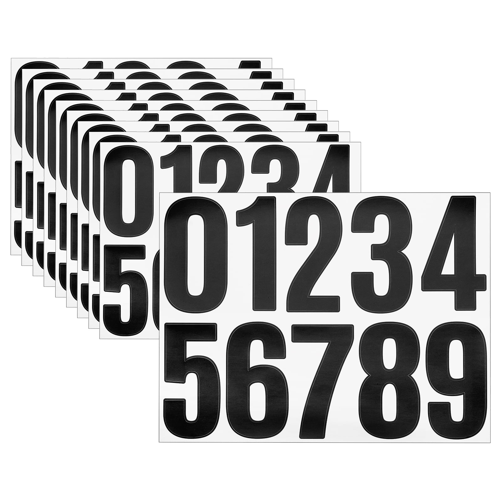 Uxcell 10 Sheets Vinyl House Numbers 4 Inch Self-Adhesive Number ...