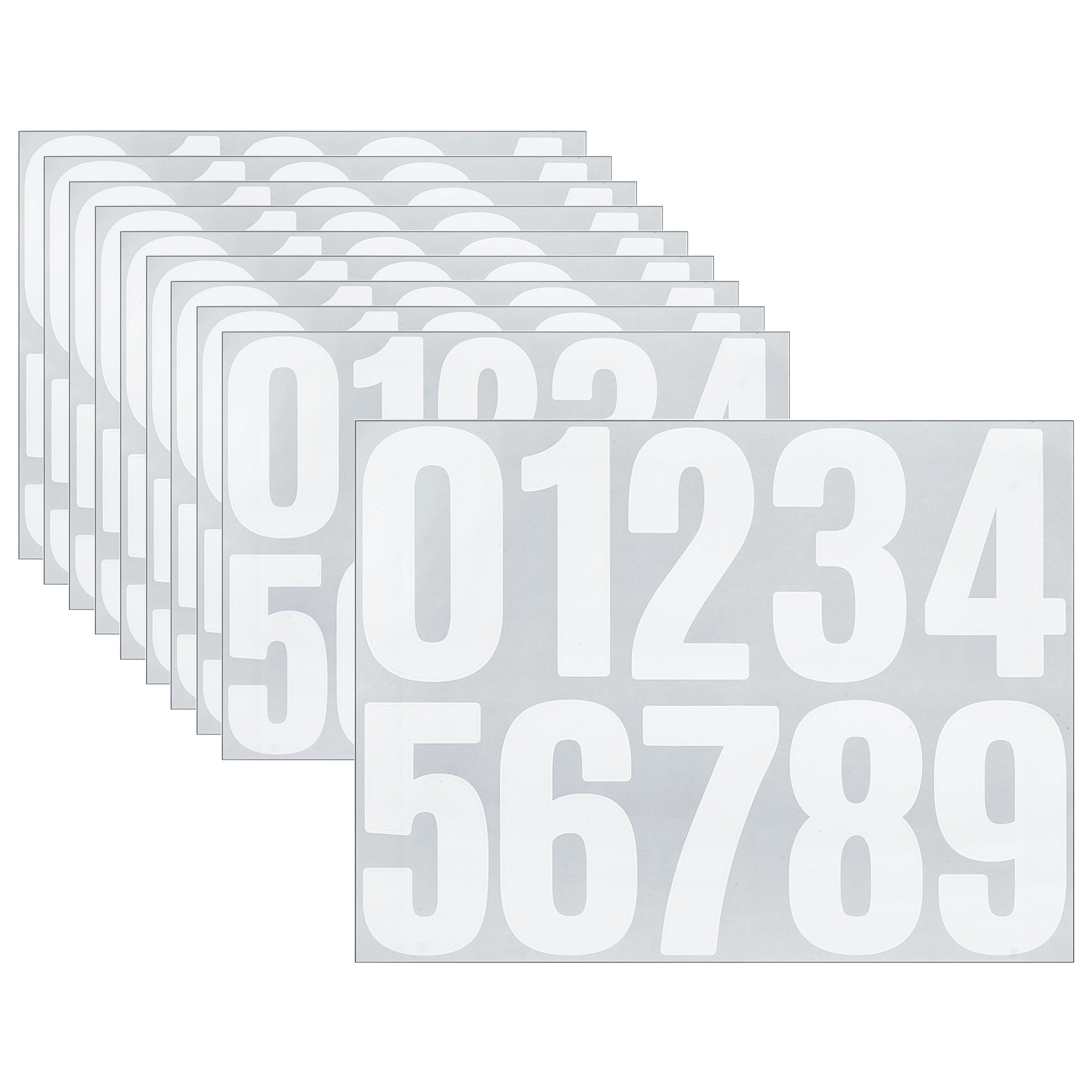 Uxcell 10 Sheets Vinyl House Numbers 4 Inch Self-Adhesive Number ...