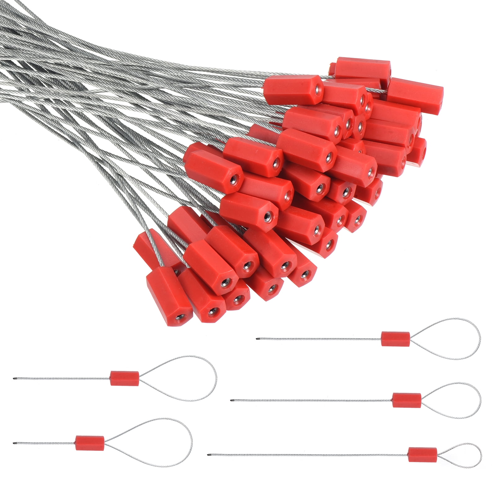 Uxcell 10" Steel Security Cable Seals Numbered Pull Tight Wire Anti ...