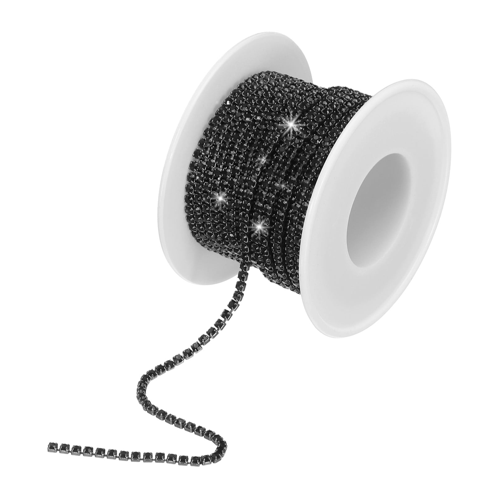 Uxcell 10 Yard 2mm Crystal Rhinestone Diamond Close Chain Trim for ...