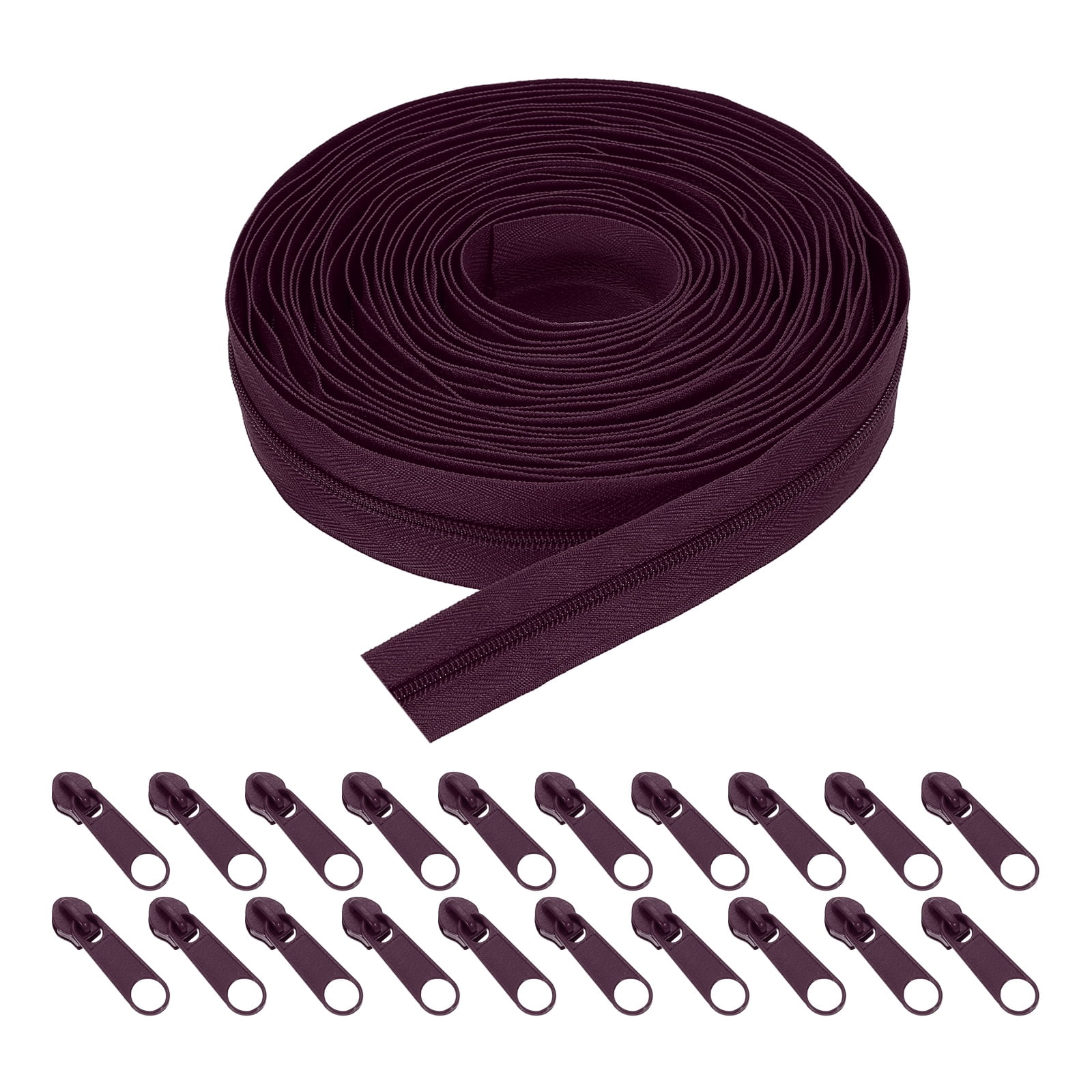 Uxcell 10 Yards 1" #3 Nylon Coil Zipper Sewing Tape with 20 Zip Slider ...