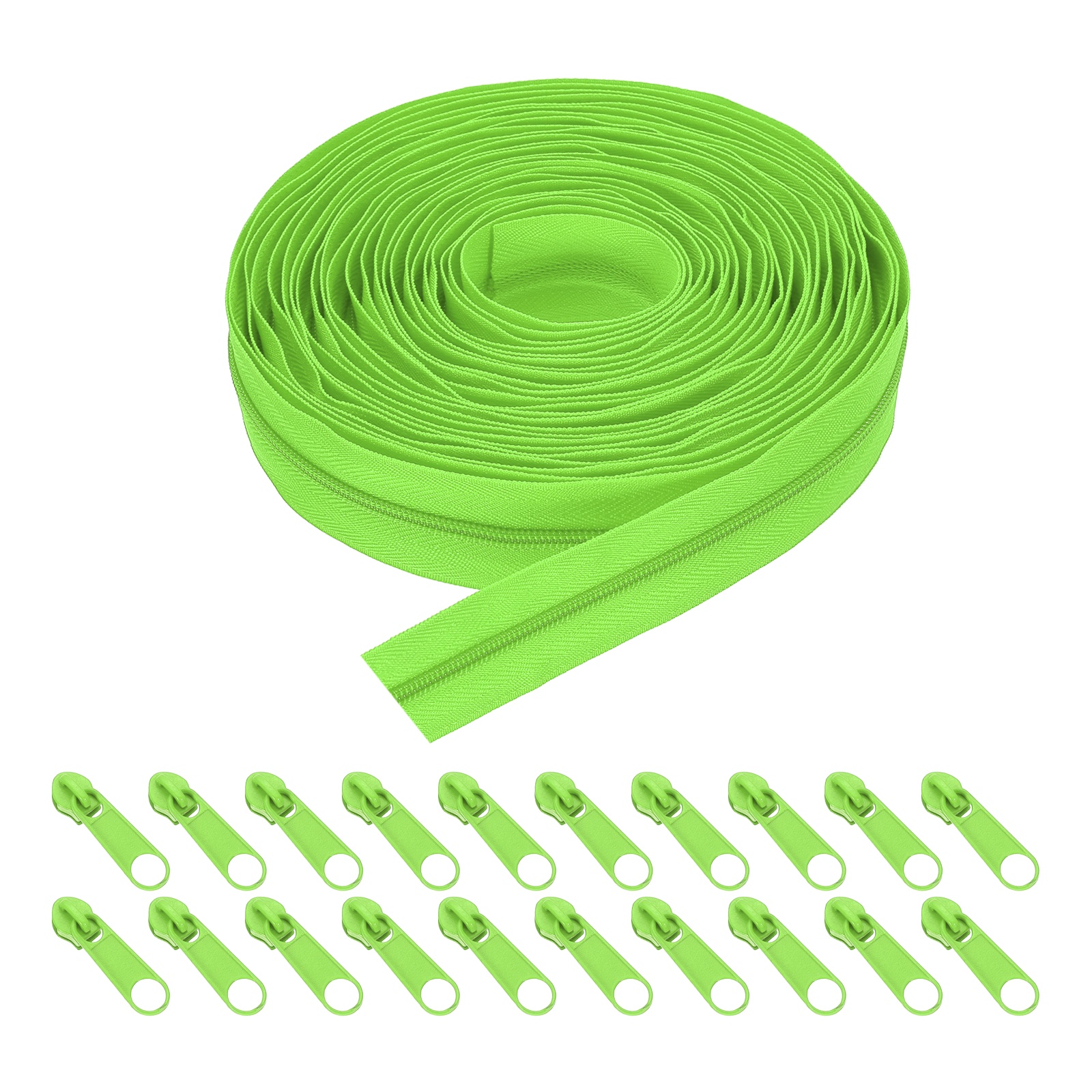 Uxcell 10 Yards 1" #3 Nylon Coil Zipper Sewing Tape with 20 Zip Slider ...