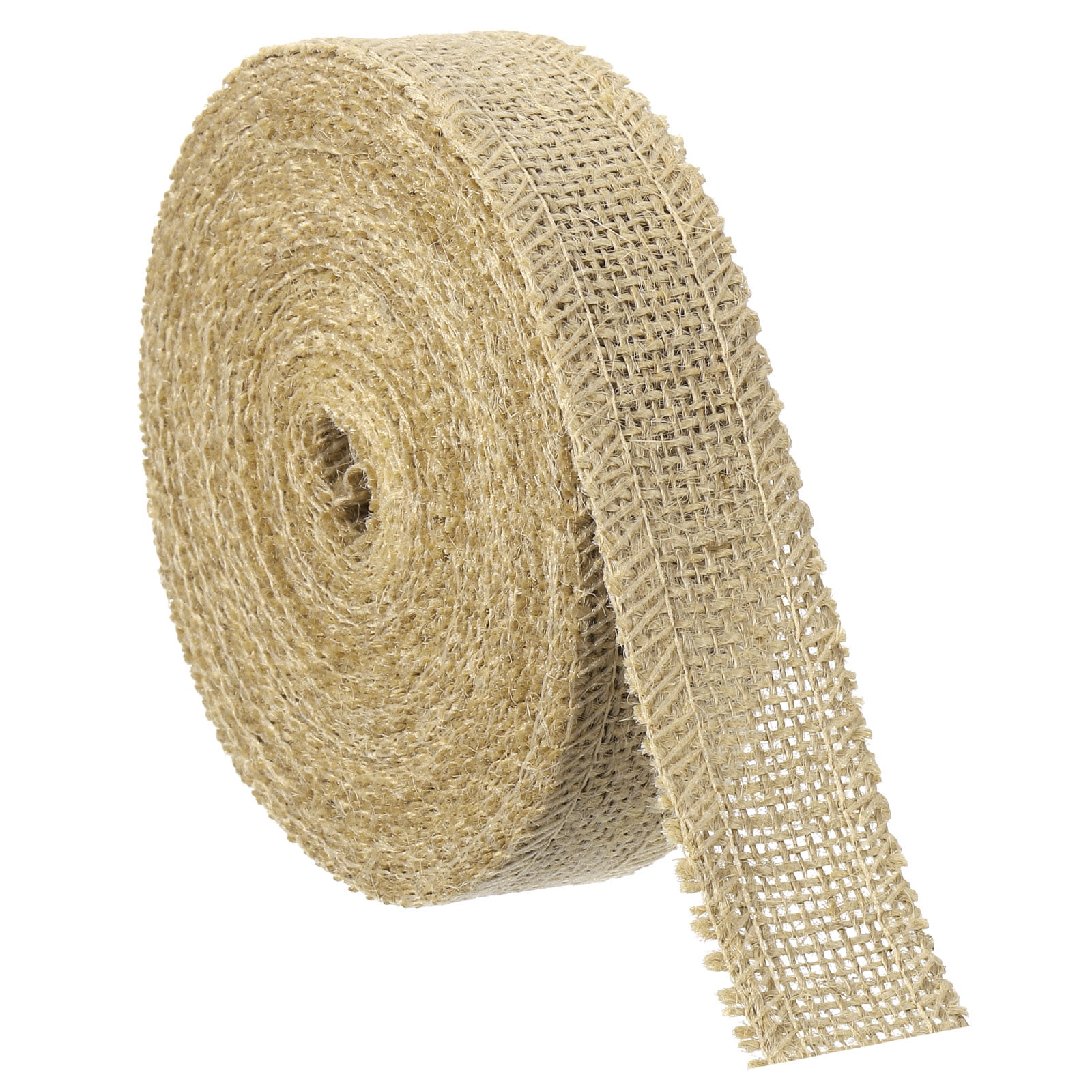 Uxcell 10 Yards Natural Burlap Ribbon 1.2 inch Jute Burlap Wired Ribbon ...