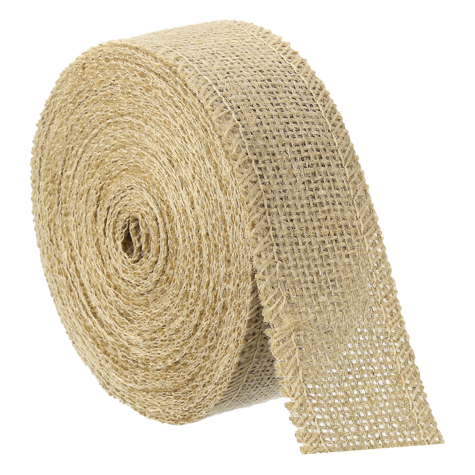 Uxcell 10 Yards Natural Burlap Ribbon 1.6 inch Jute Burlap Wired Ribbon ...