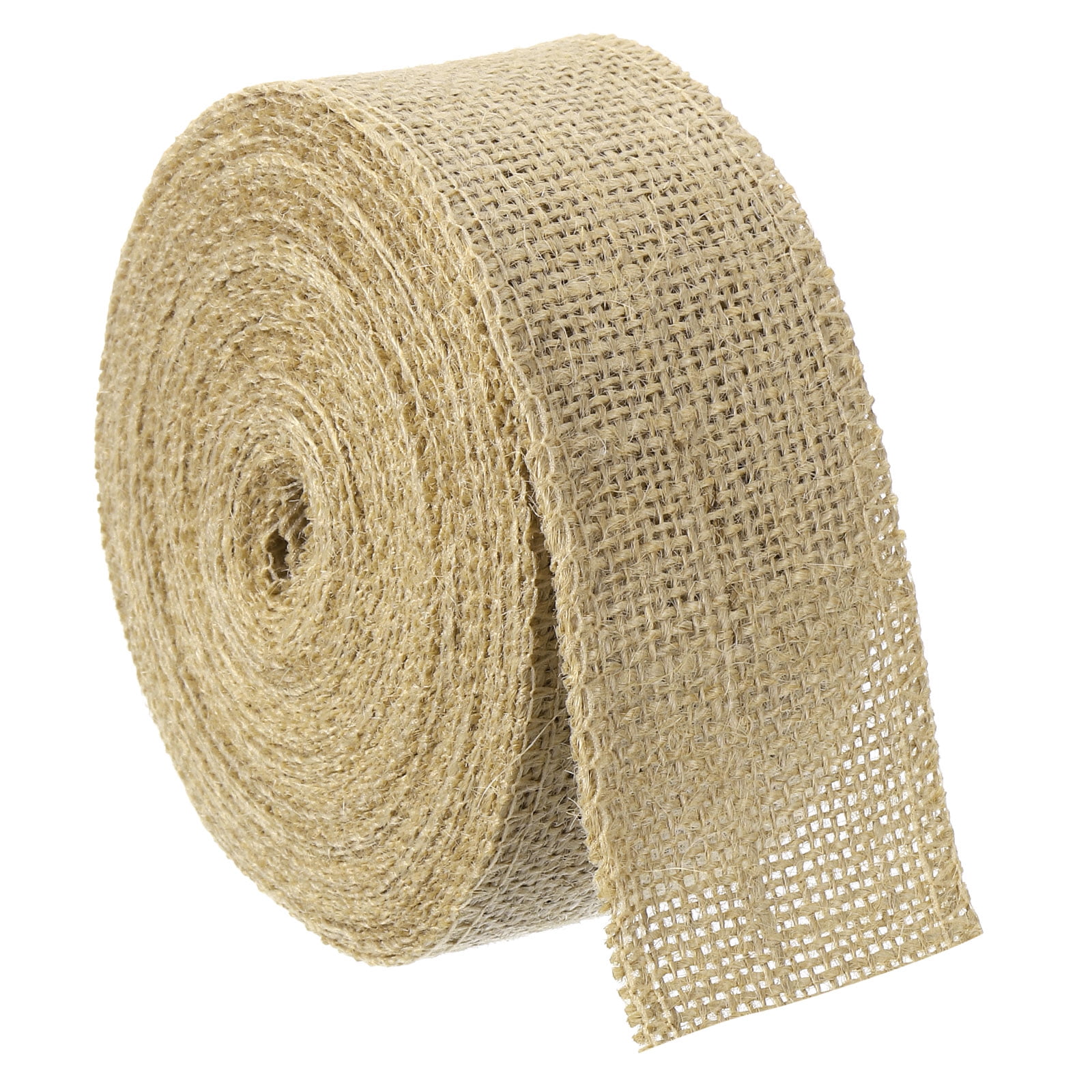 Uxcell 10 Yards Natural Burlap Ribbon 2 inch Jute Burlap Wired Ribbon ...