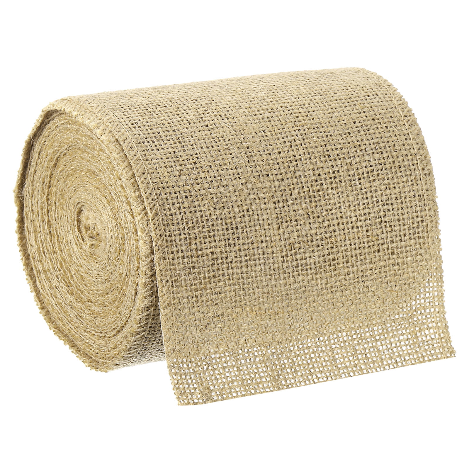 Uxcell 10 Yards Natural Burlap Ribbon 4.7 inch Jute Burlap Wired Ribbon ...