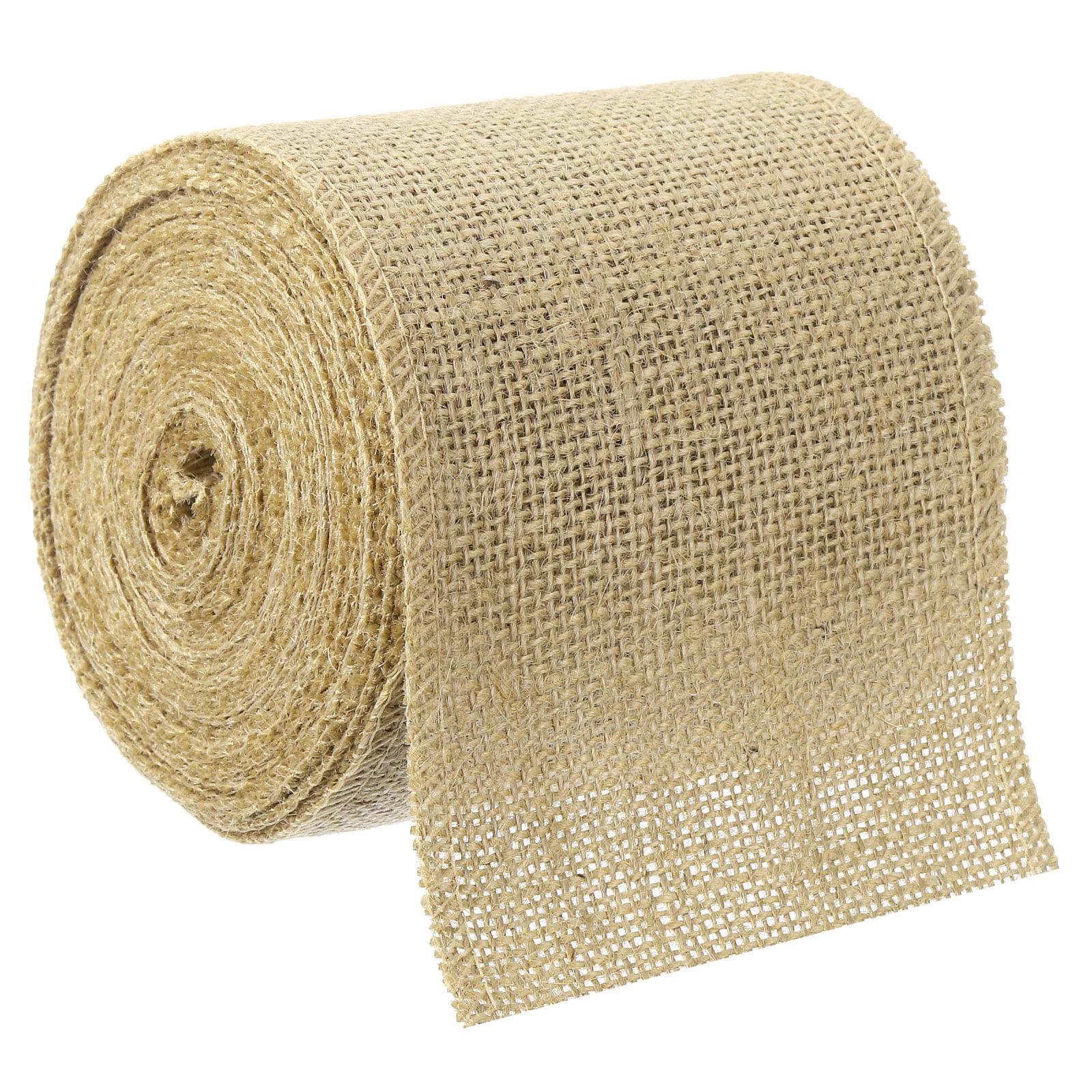 Uxcell 10 Yards Natural Burlap Ribbon 4 inch Jute Burlap Wired Ribbon ...