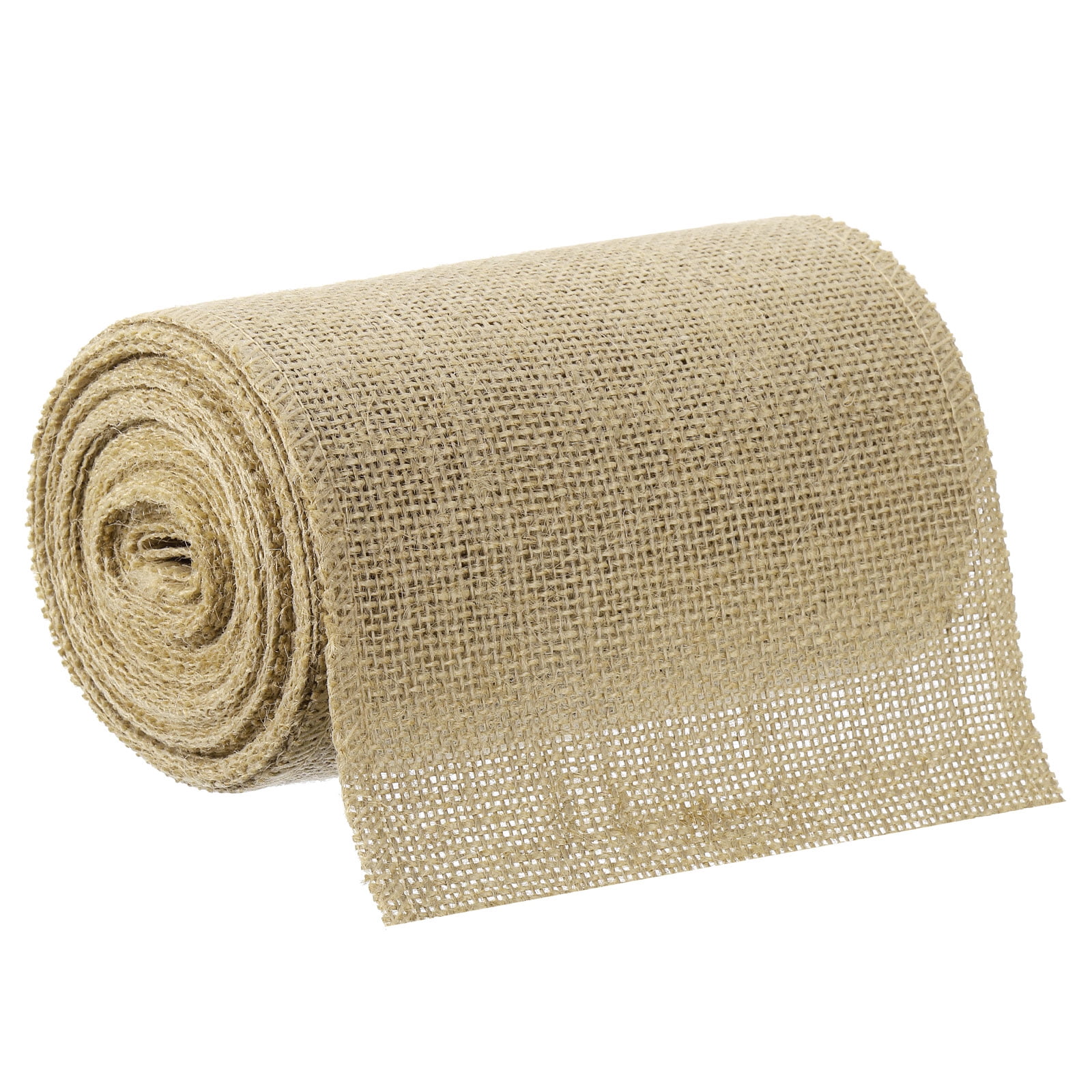 Uxcell 10 Yards Natural Burlap Ribbon 6 inch Jute Burlap Wired Ribbon ...