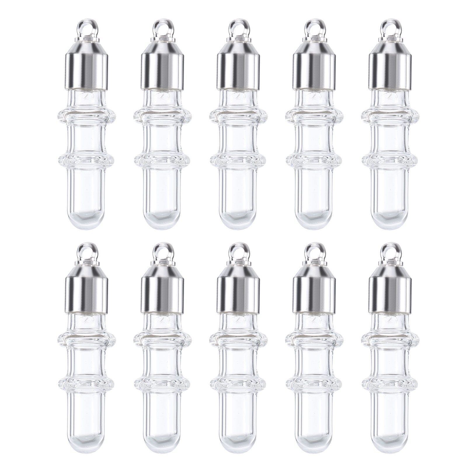 Uxcell 10 pcs Name on Rice Glass Vial Pendant 9mm Width Transparent ...