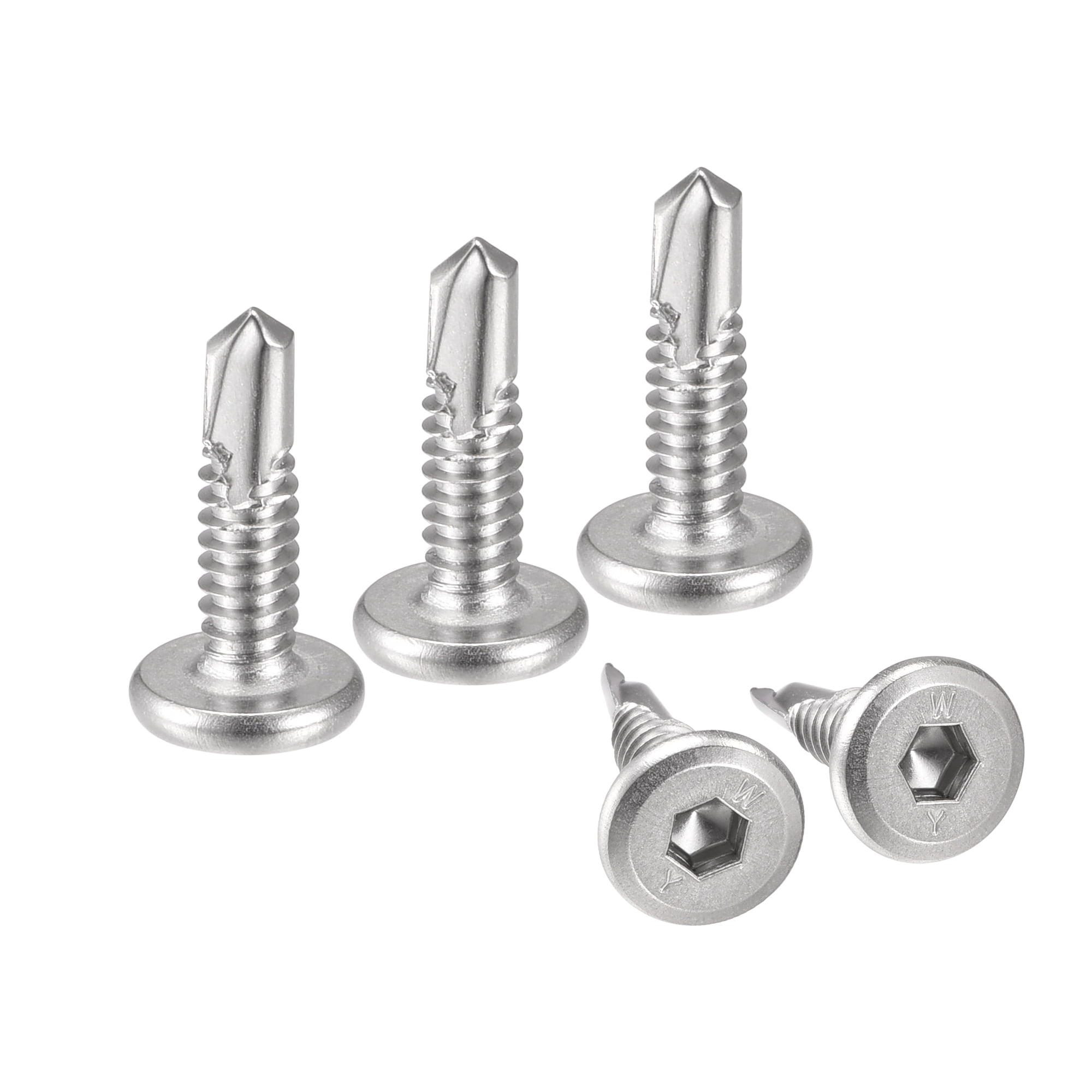 Uxcell #10 x 3/4" 410 Stainless Steel Flat Head Hex Socket Self Tapping Screws 50 Pack - Walmart.com