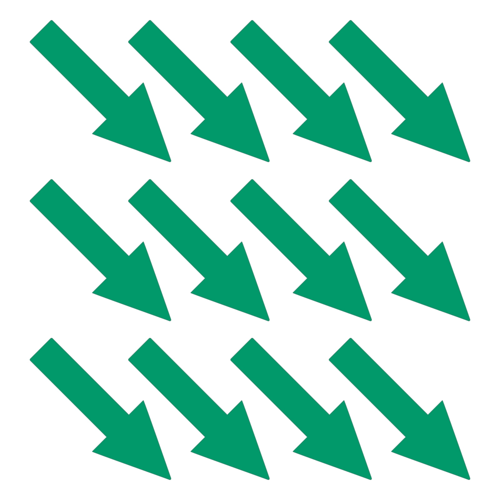 Uxcell 10"x4" Arrow Sticker, 12Pcs Self Adhesive Arrow Sign Floor ...