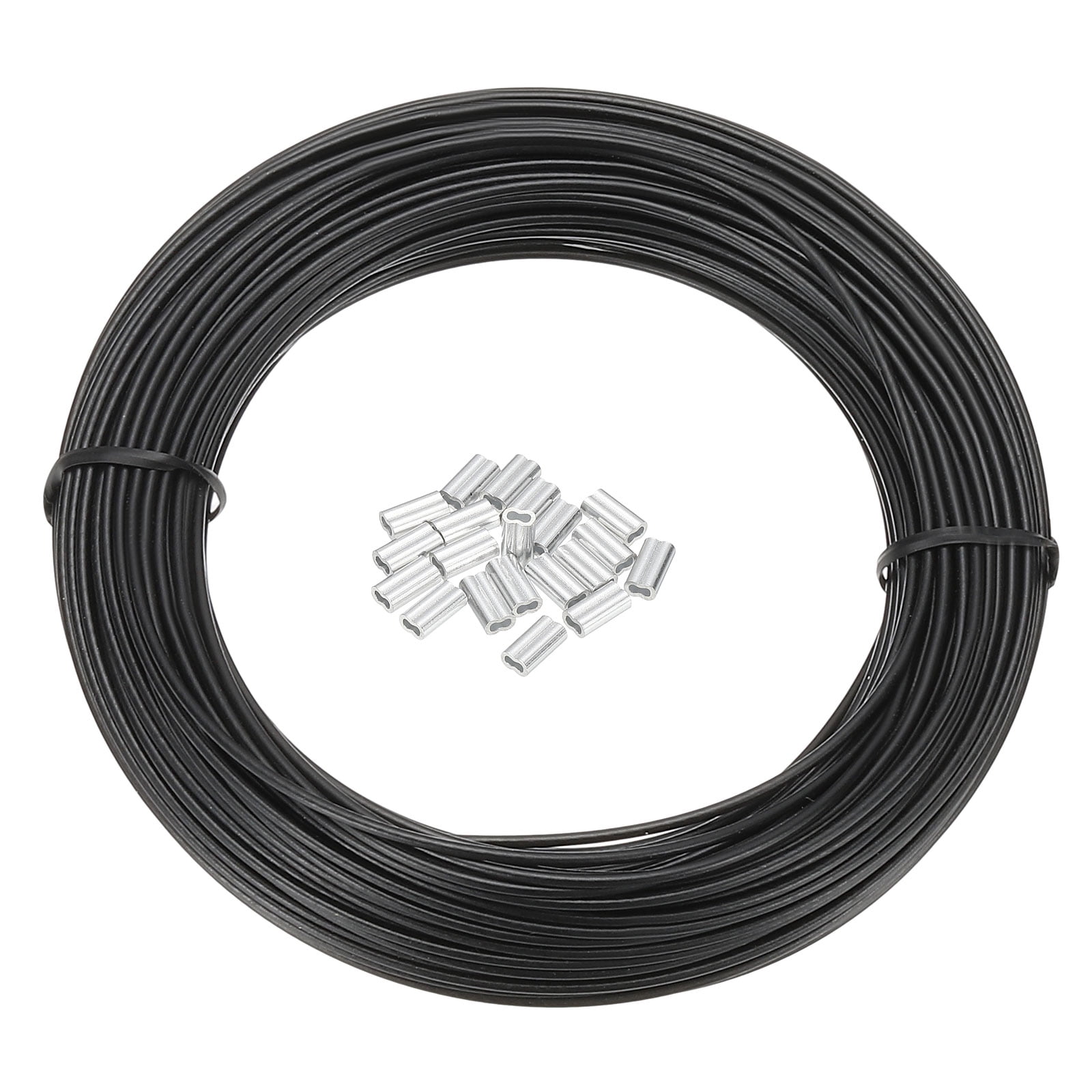Uxcell 100 Ft Wire Rope 304 Stainless Steel Cable 3/32inch(1.5mm) Vinyl ...