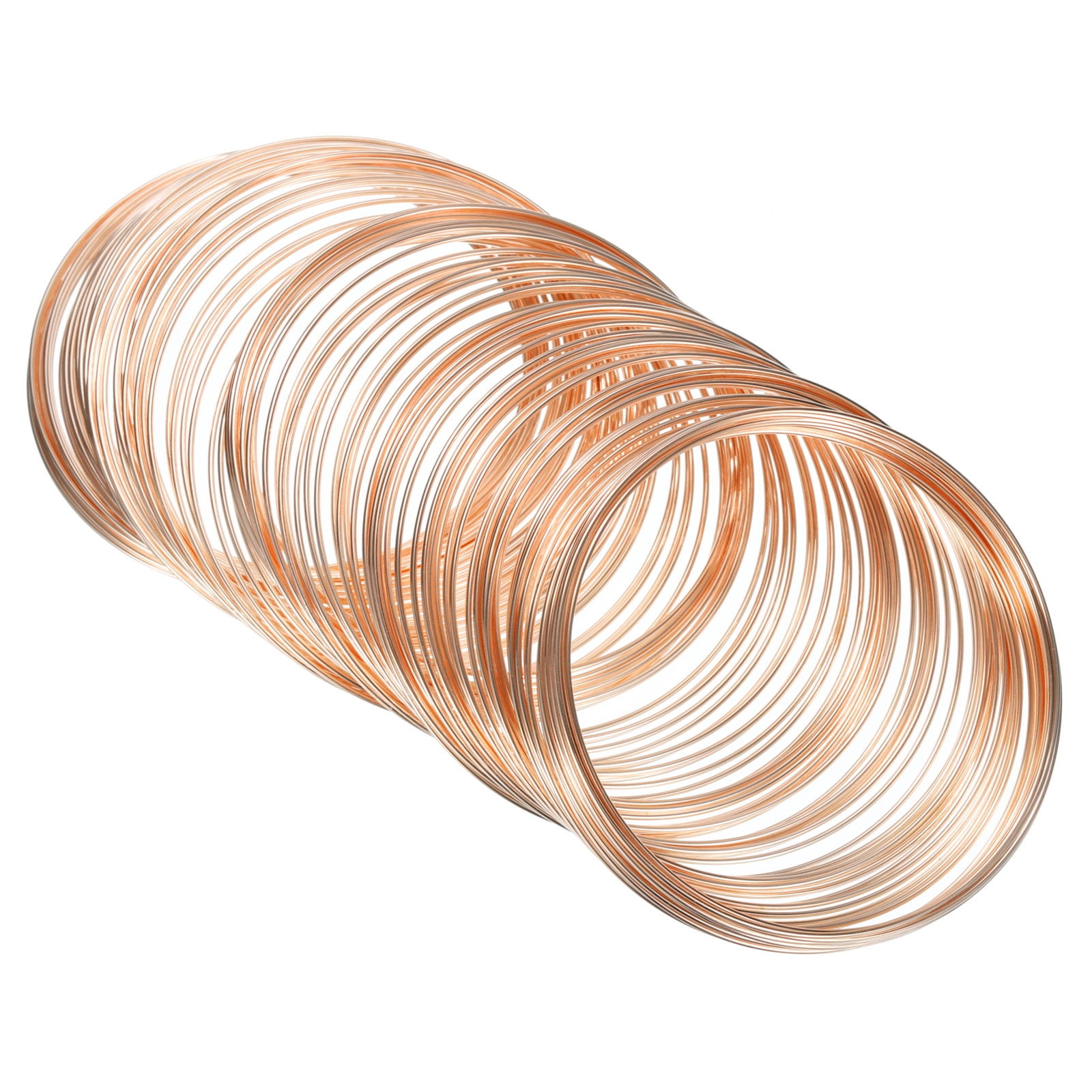 Uxcell 100 Loops Memory Wire 1pcs 0 8mm 20 Gauge Jewelry Wire Craft Wire Rose Golden