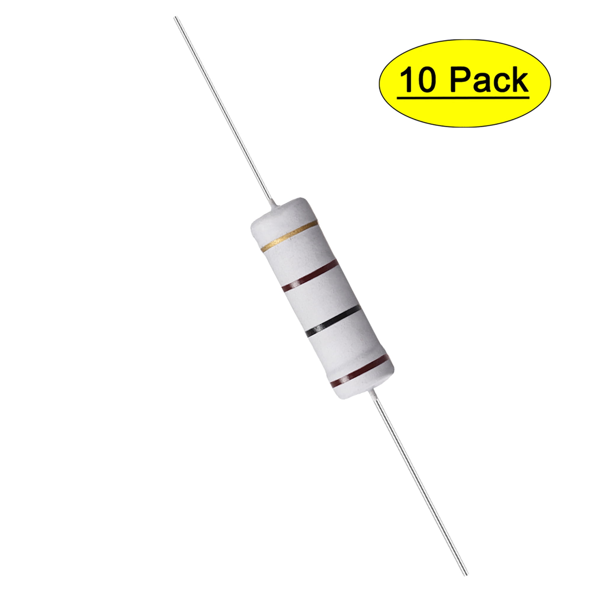 Uxcell 100 Ohm 5W ±5% Tolerance Axile Lead Metal Oxide Film Resistor 10 ...
