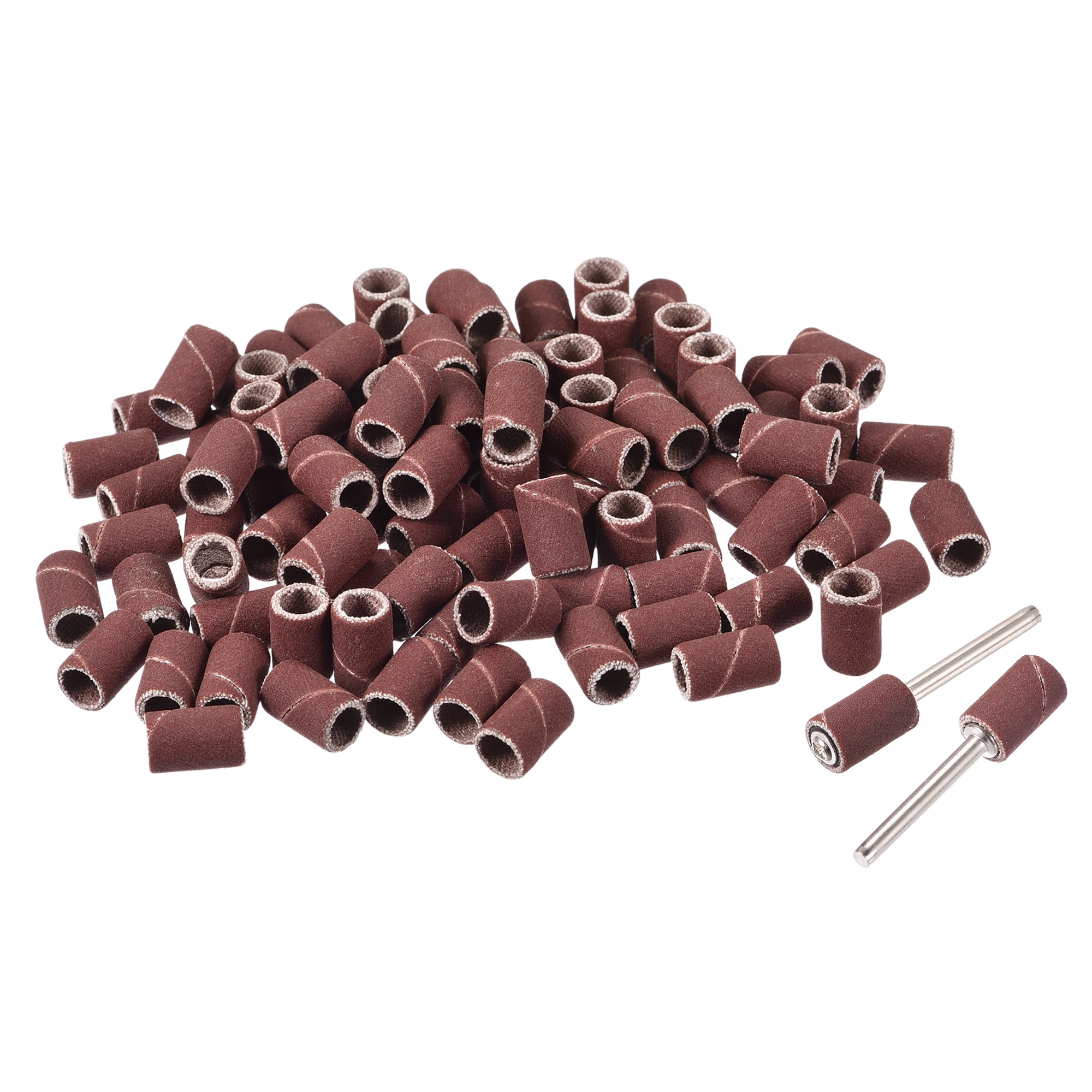 Uxcell 100 Pack 1/4 Inch Sanding Sleeves Sandpaper Set 600 Grit with 2 ...