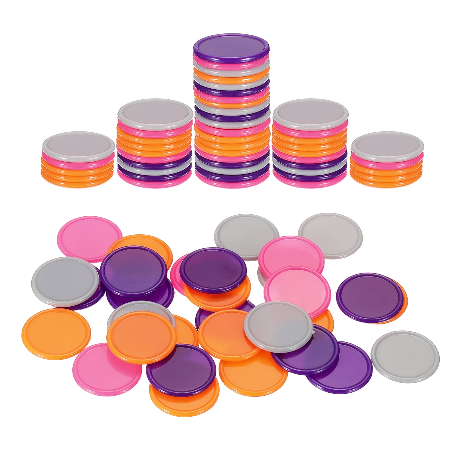 Uxcell 100 Pack 1 Inch Plastic Poker Chips, Mini Bingo Chips Learning ...