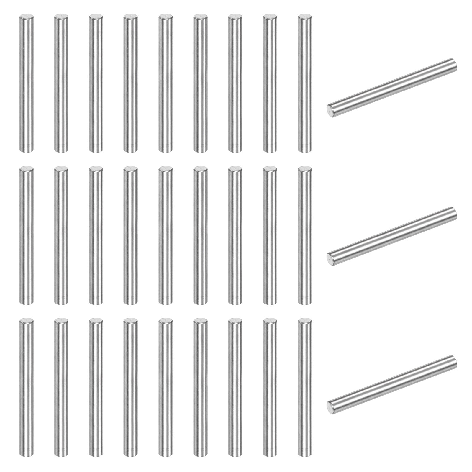 Uxcell 100-Pack 3 x 30mm Dowel Pin, 304 Stainless Steel Support Pin ...