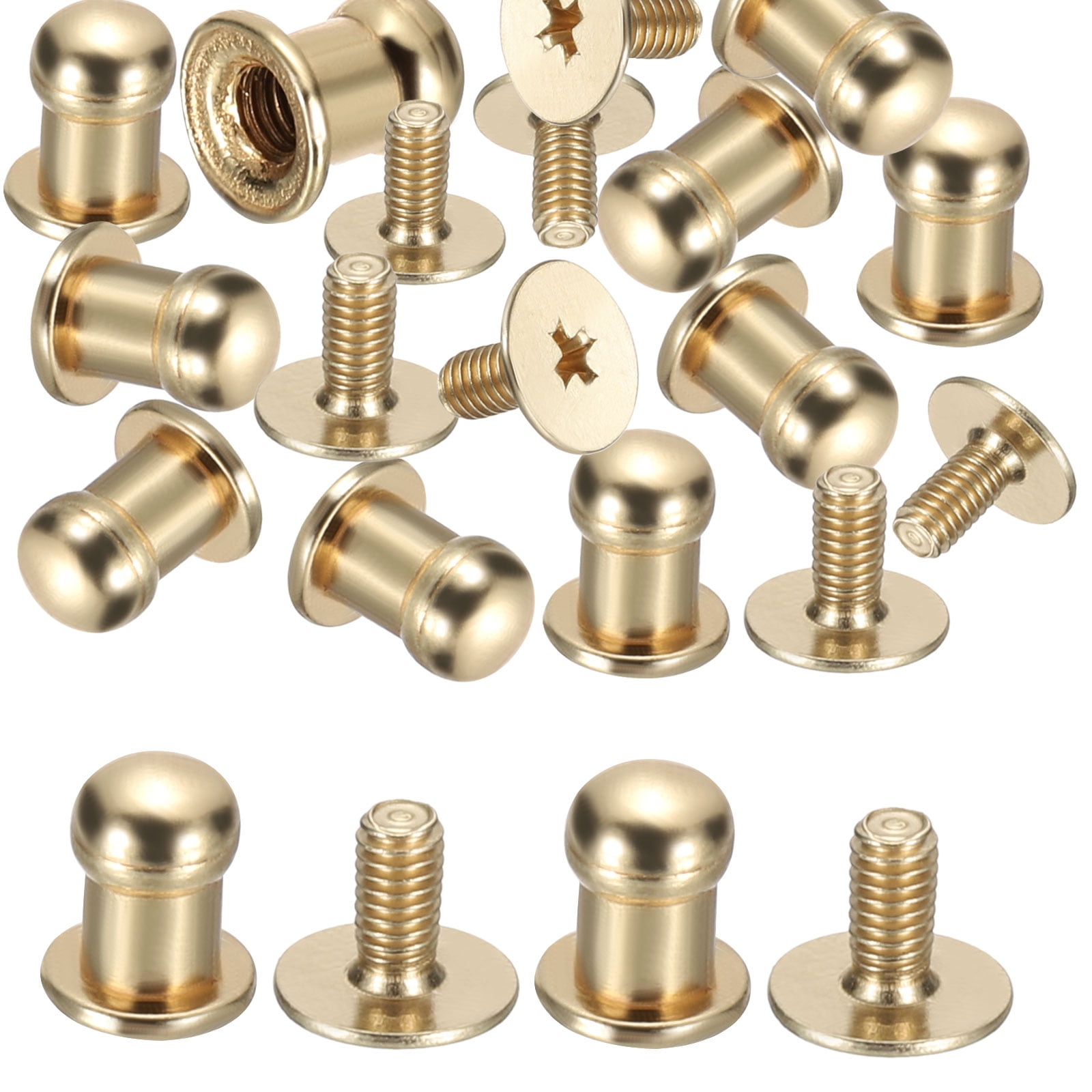 Uxcell 100 Pack 5*8*6mm Rivets for Leather Screw Rivets Round Head ...