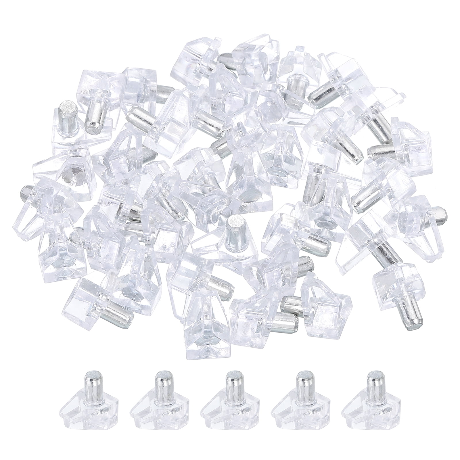 Uxcell 100 Pack 5mm Shelf Support Peg, Clear Plastic Shelf Support Pegs ...